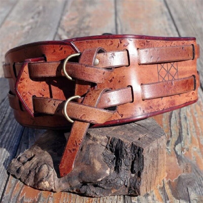 Medieval Vintage Viking Wide Burn-Out Waist Leathe... – Vicedeal