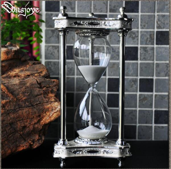 30min silver white metal sand clock shower timer s... – Vicedeal