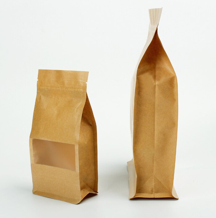 25 pcs Flat Bottom Kraft Paper Stand Up Pouches Sq... – Grandado