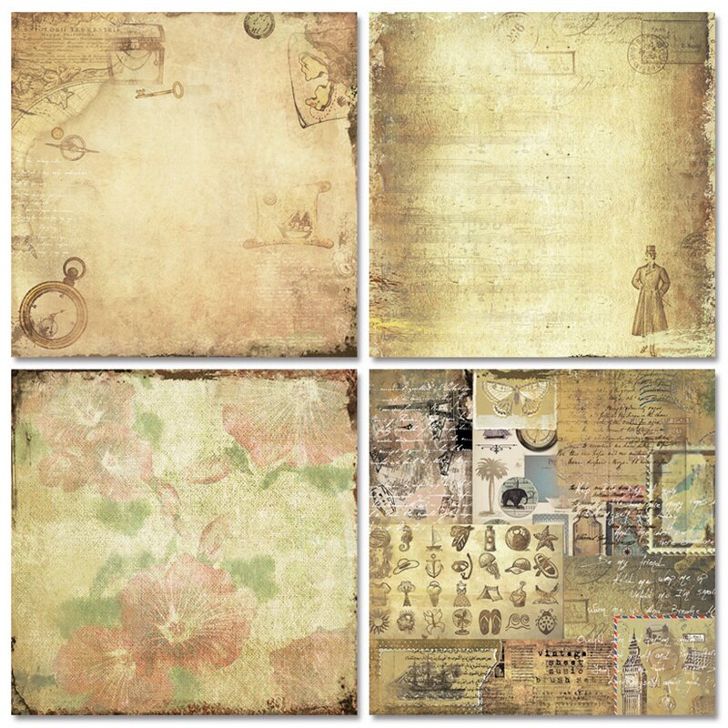 24Pcs/Lot Circle Retro Material Papers DIY Scrapbo... – Grandado