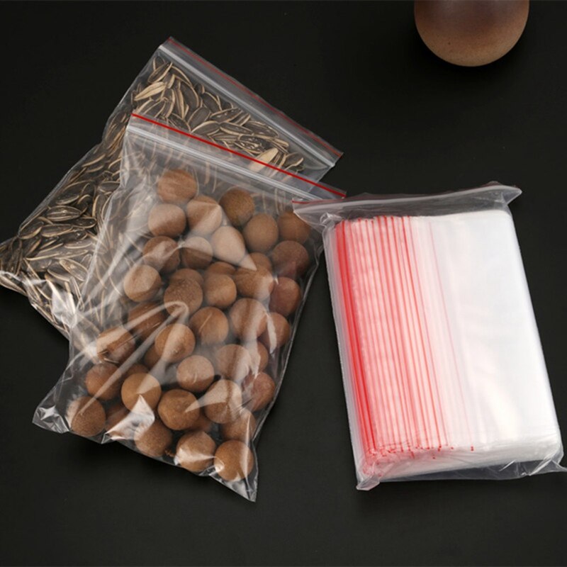 100 Pcs/lot Resealable Zip Lock Bags Self Seal Cle... – Grandado
