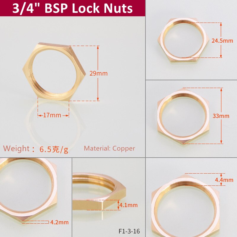 Brass Hex Lock Nuts Pipe Fitting M10 M12 1/8"... – Grandado