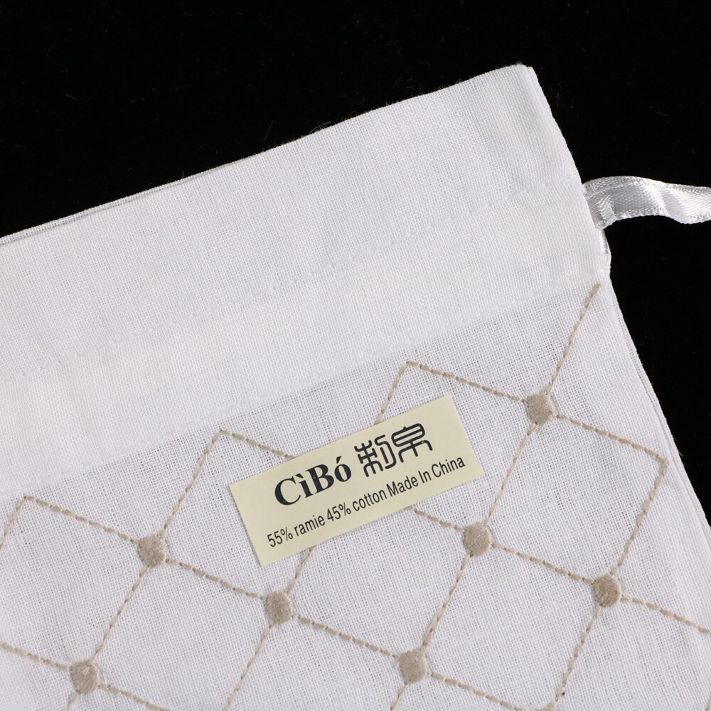 B014 : 1 piece white ramie/cotton embroidery draws... – Grandado