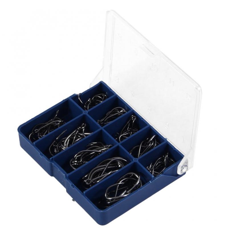 Lot Box Set 10 Sizes Sea Fishing Hooks High Carbon... – Grandado