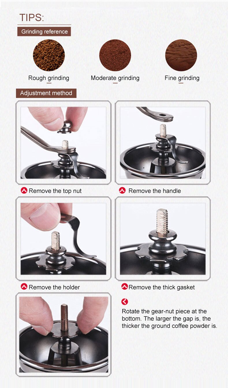 Manual Coffee Bean Grinder Adjustable Coarseness C... – Vicedeal