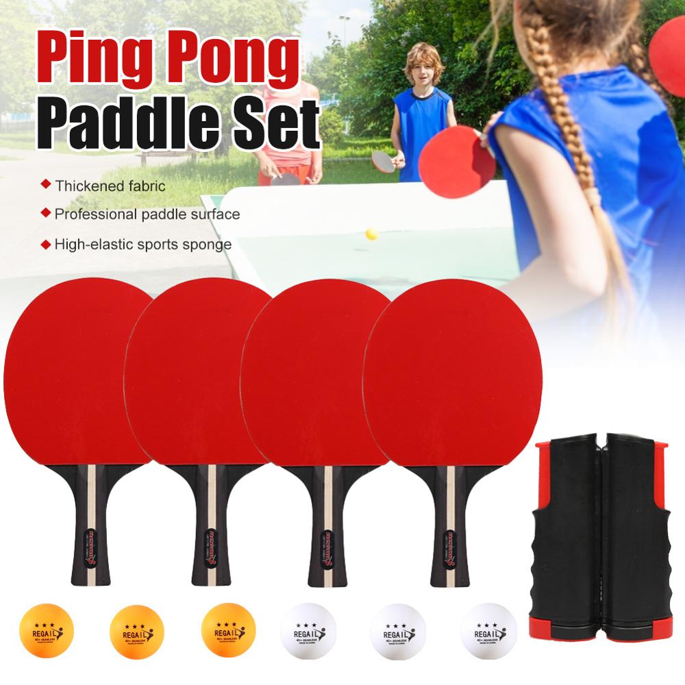 Double-Sided Rubber Table Tennis Racket Set with 4... – Vicedeal