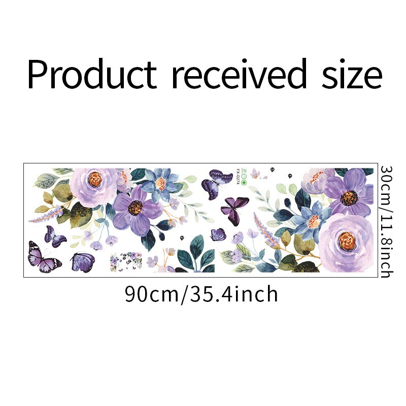 Color Lead Purple Flowers Wall Stickers Living Roo... – Grandado