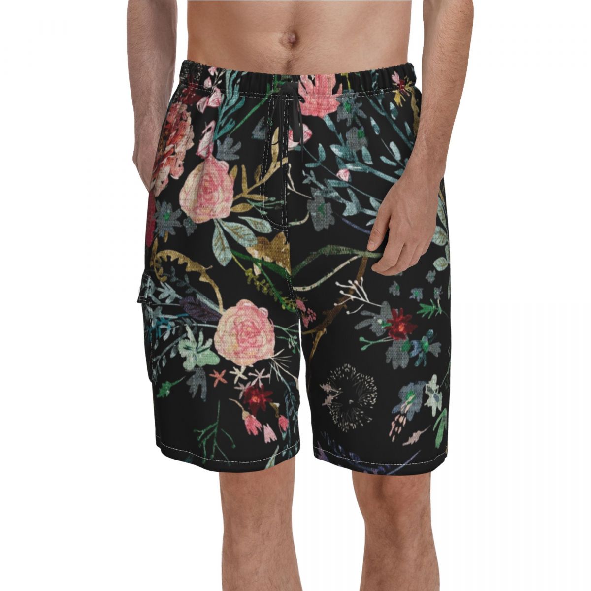 Rose Board Shorts Midnight Floral Men Classic Boar... – Vicedeal