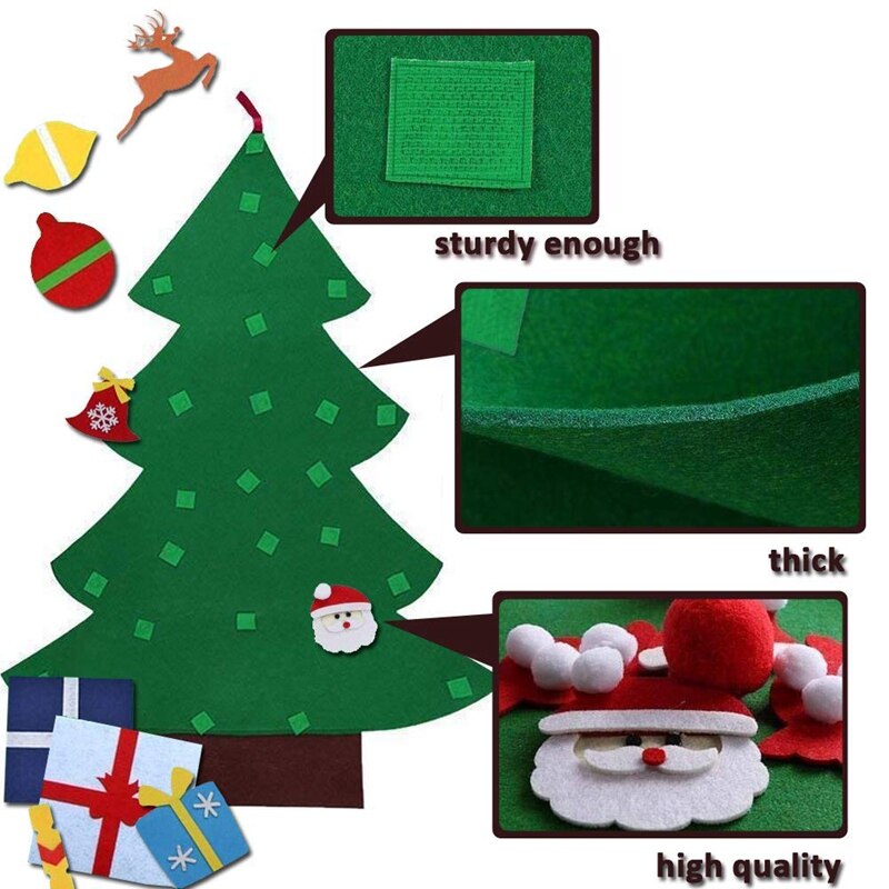DIY Felt Christmas Tree with 30Pcs Ornaments, Xmas... – Grandado