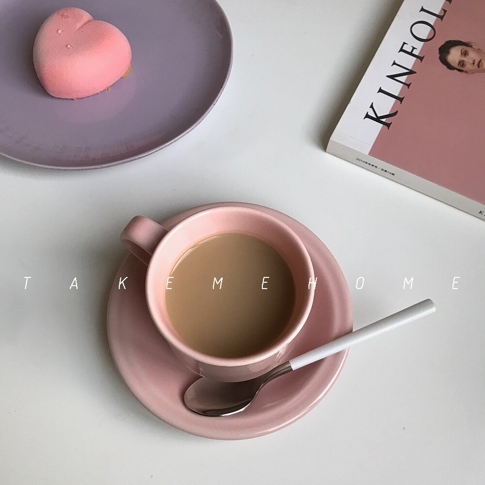 Pink Small Coffee Cup Girl Nordic Style Chinese Te... – Grandado