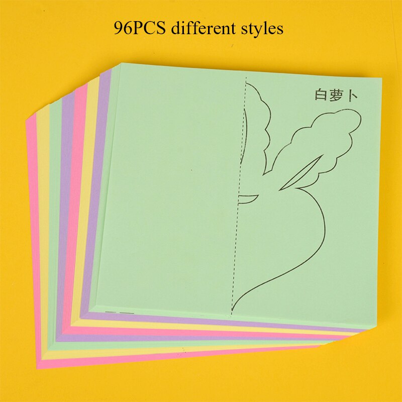 96 Pcs Children Cartoon DIY Colorful Paper Cutting... – Grandado