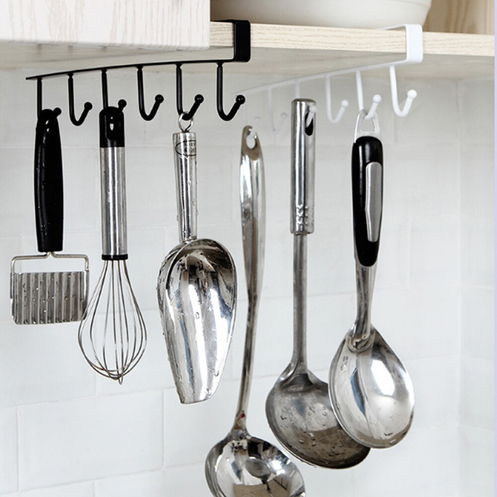 Kitchen And Bathroom 6 Hook Rack Iron Hook Free Pu... – Vicedeal