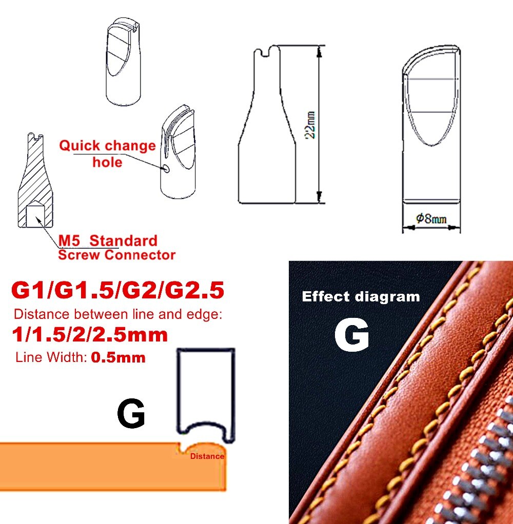 1pc G1.5 Type Leather Craft Electric Edging Creasi... – Vicedeal