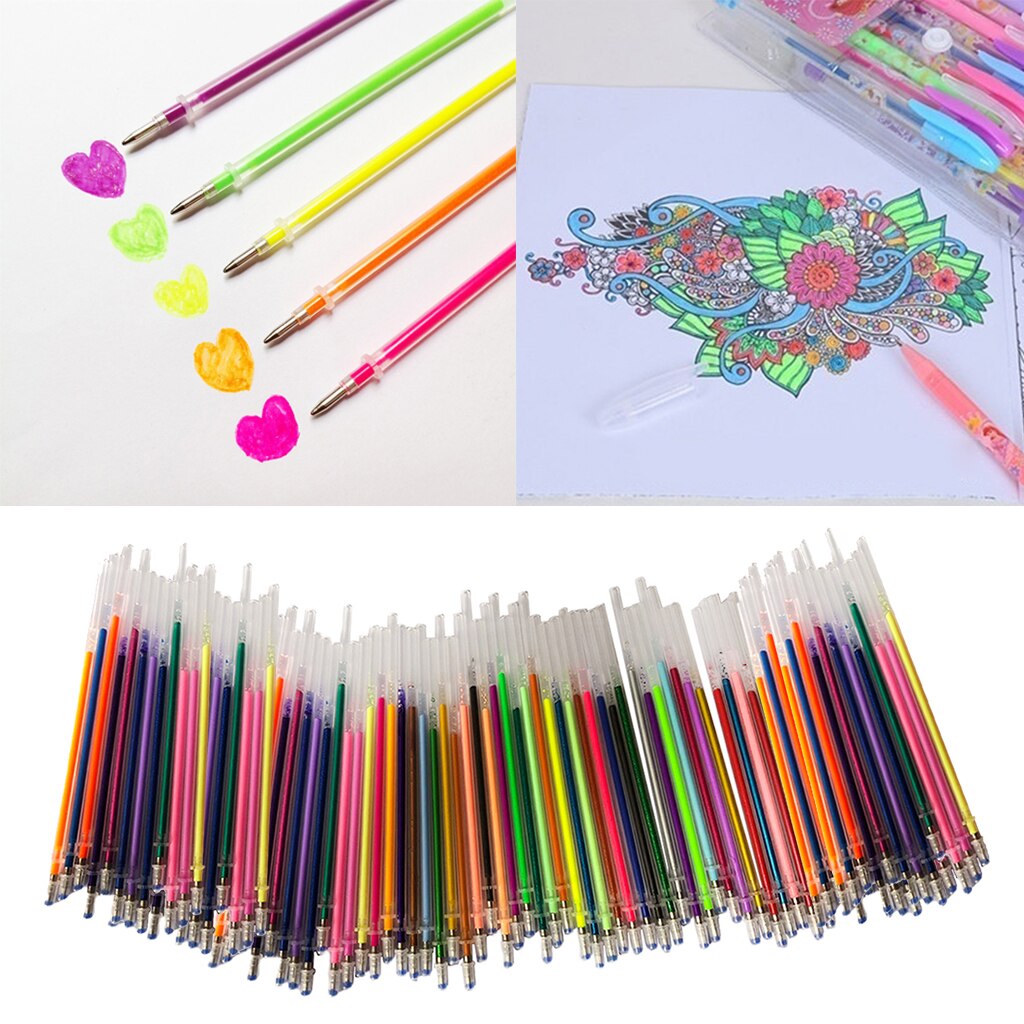 60/100 Colors Gel Pen Refills Fluorescence Neon Pe... – Grandado