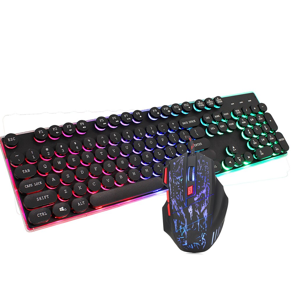 Russian/English Gaming Keyboard LED 3-Color USB Wi... – Grandado