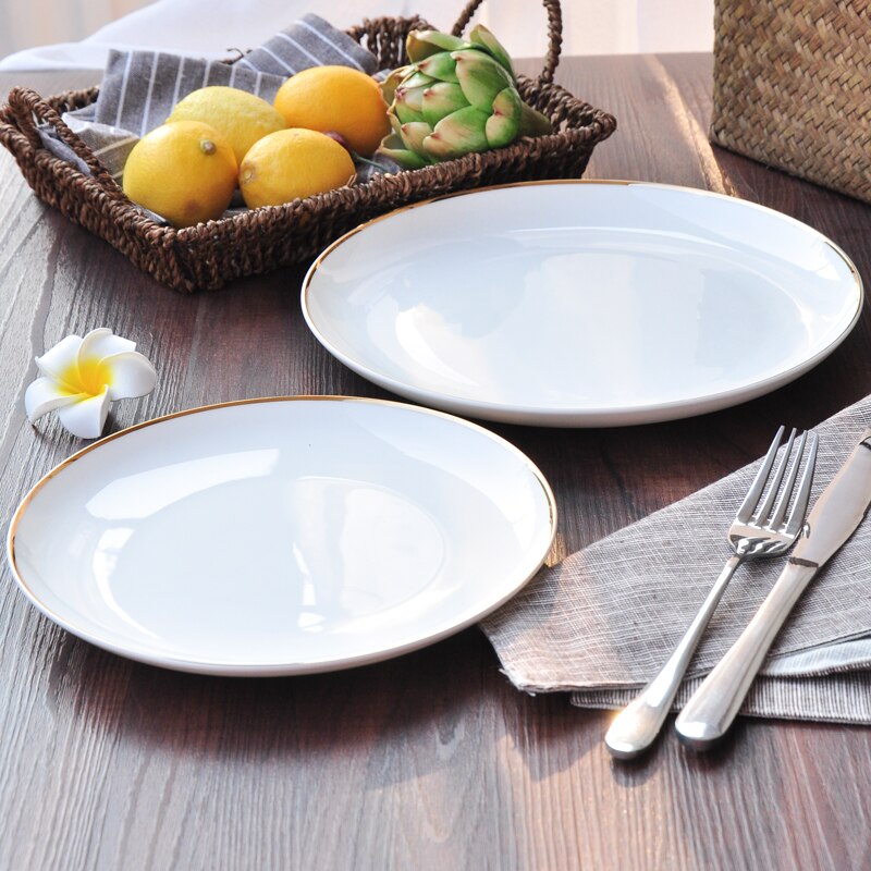 White Ceramic Tableware Bone Porcelain Dish Plate ... – Grandado
