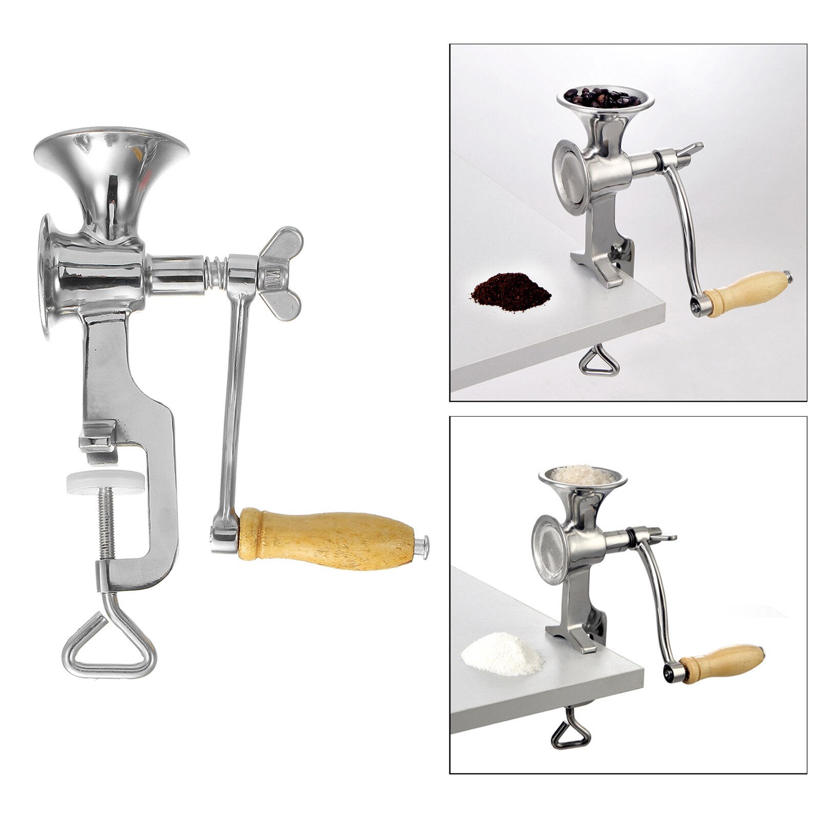 Hand Crank Grain Mill Grain Grinder Coarseness Adj... – Grandado