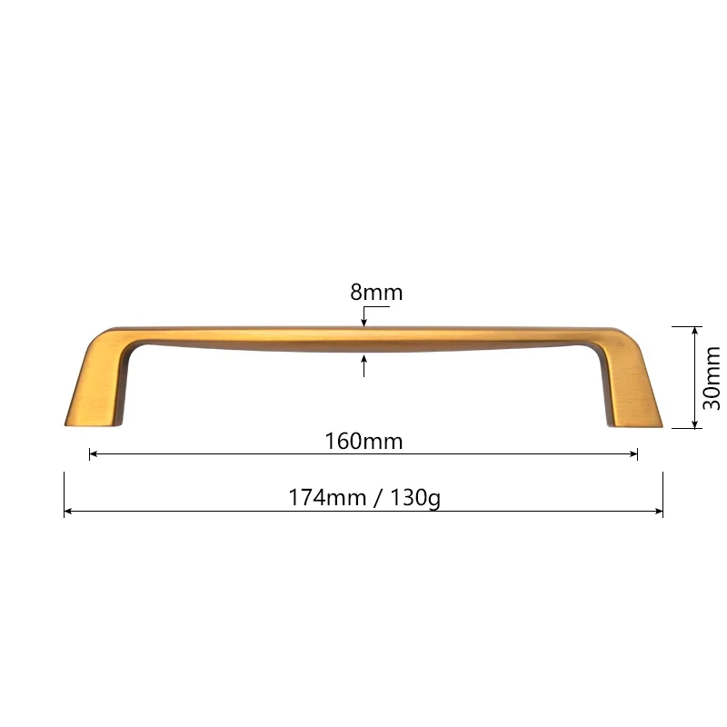 Modern Arch Pull High-end Yellow Bronze Drawer Kno... – Grandado