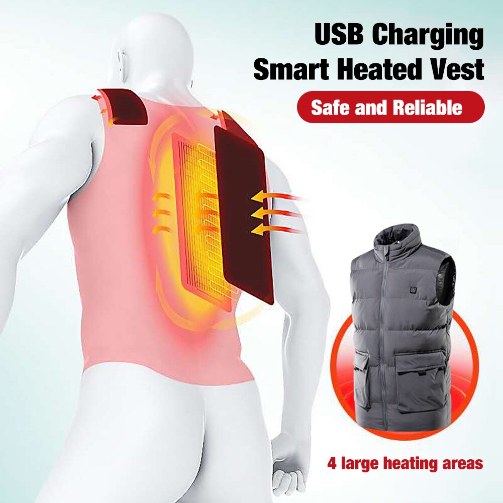 4 Places Self Heating Vest 3-speed Adjustable Temp... – Vicedeal