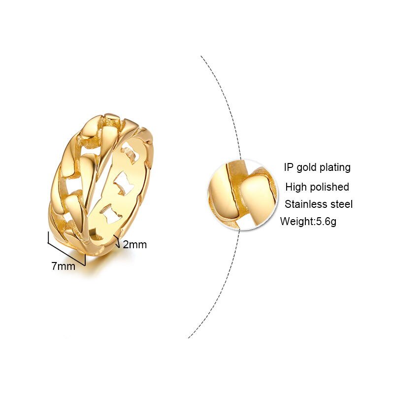 MENS RING CUBAN CHAIN STYLED RING MAN RING MEN JEW... – Grandado