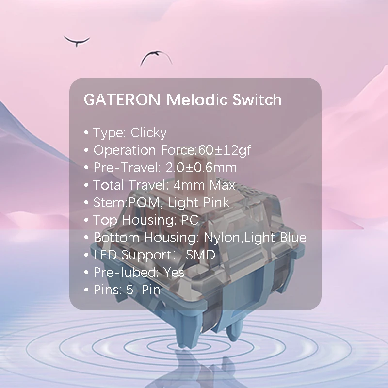 Gateron Melodic Switch 60g Clicky 5-Pin MX Switch ... – Grandado