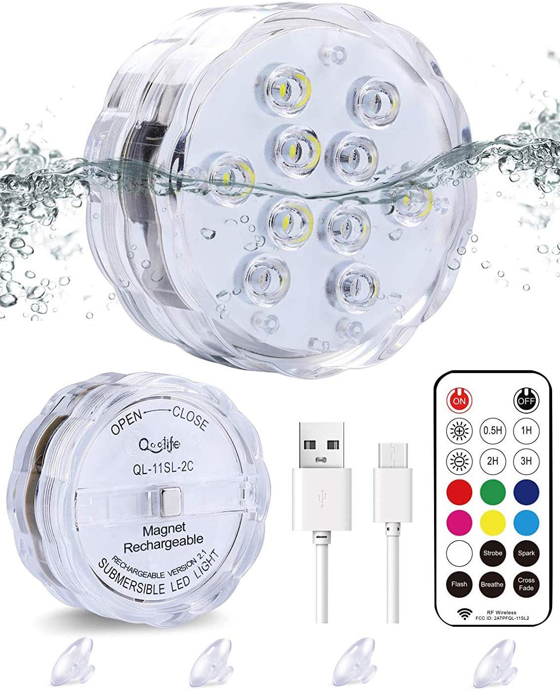 10LED Rgb Dompelpomp Licht Met Magneet En Zuignap,... – Vicedeal