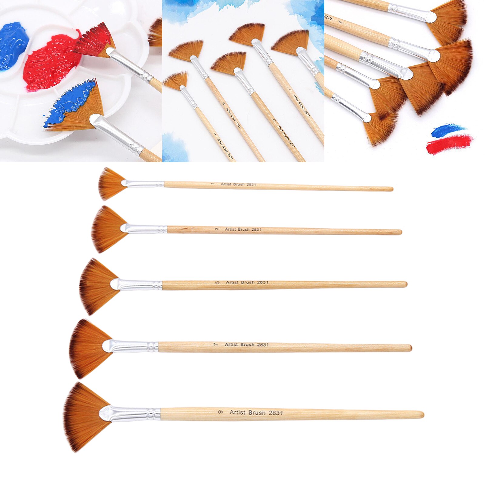 5 Pcs Artist Fan Shape Painting Brush Set for Canv... – Vicedeal