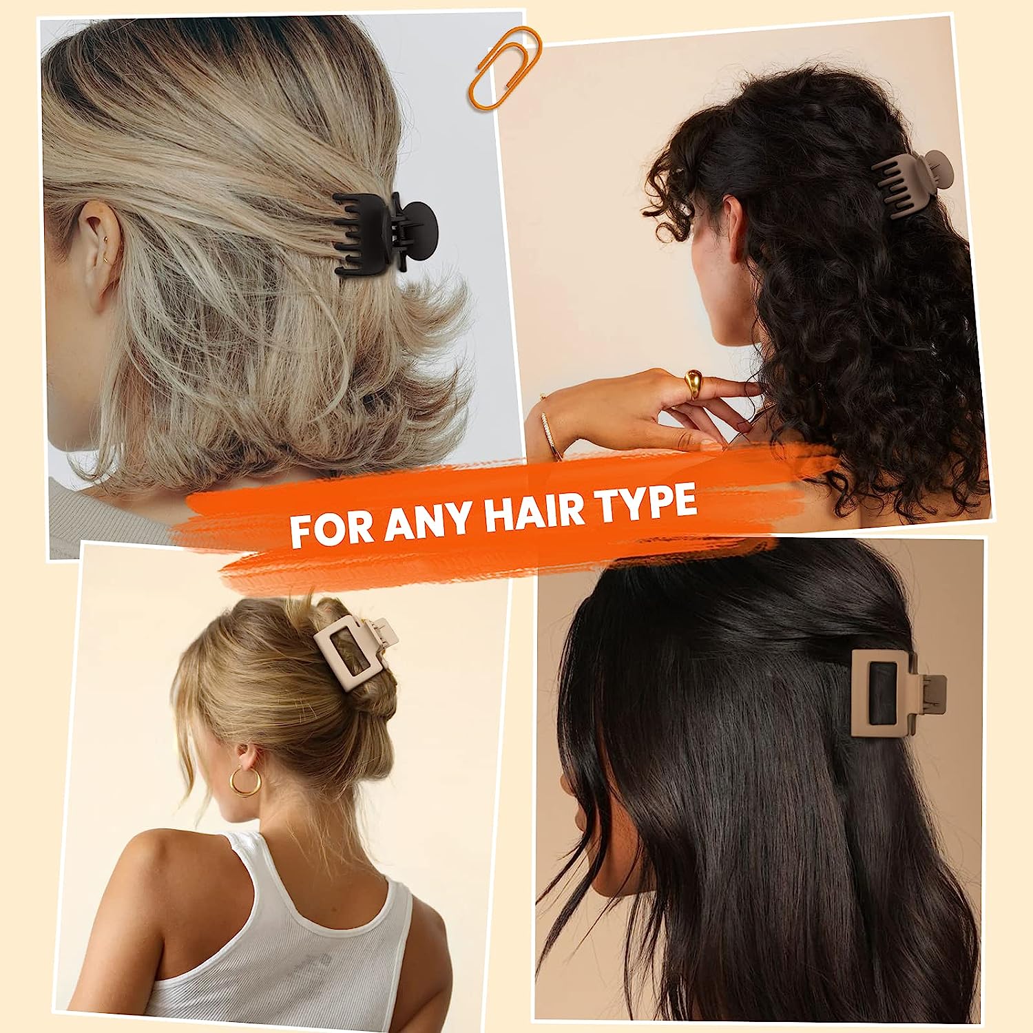 8PCS Medium Hair Claws for Women Girls Claw Clips ... – Grandado