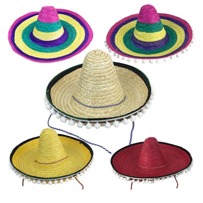 Natural Men Straw Mexican Sombrero Hat Women Color... – Vicedeal