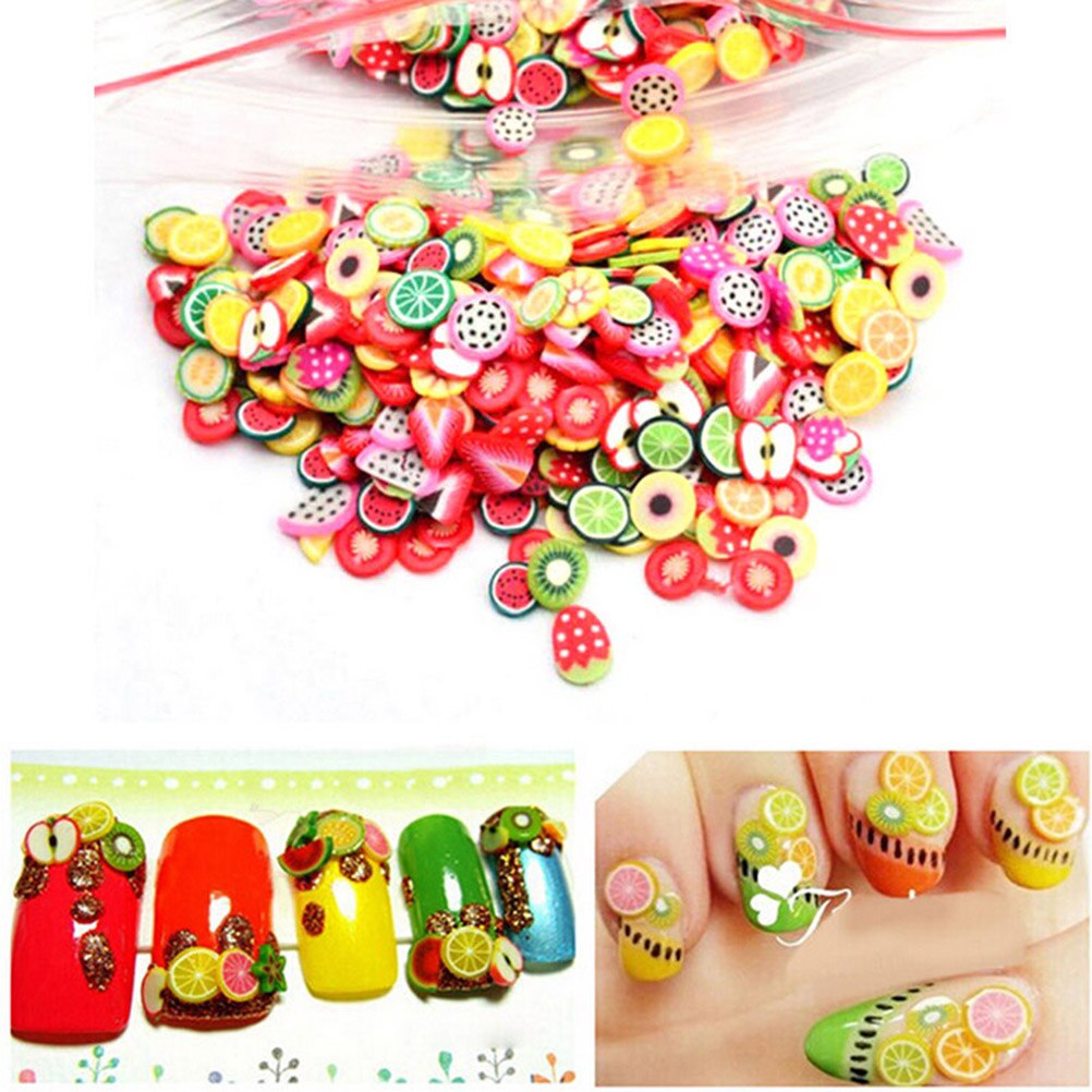 1000pcs/pack Nail Art 3D Fruit Slices Polymer Clay... – Grandado