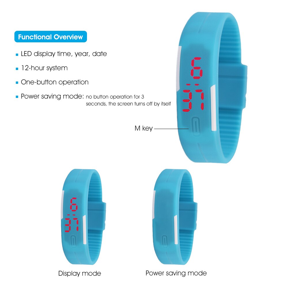 Men Women Watches Silicone Red LED Sports Bracelet... – Vicedeal