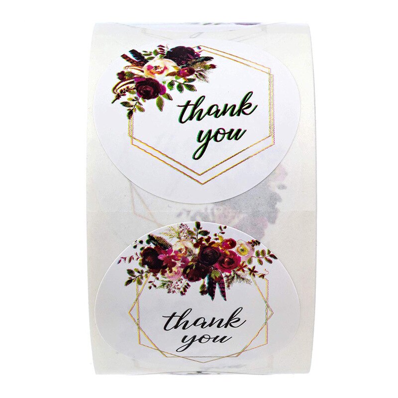 50pcs Cute Flower Thank You Series Round Sticker S... – Vicedeal
