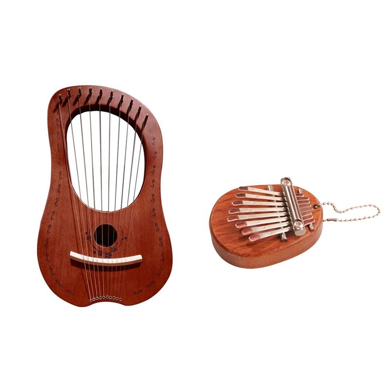 Lyre Harp 10 String Harp Portable Small Harp with ... – Grandado