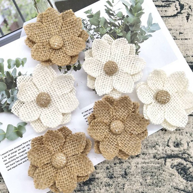 Handmade Jute Hessian Burlap Rose Artificial Flowe... – Grandado