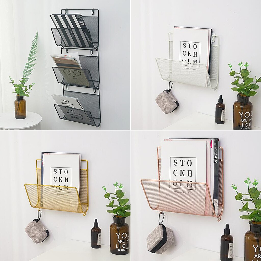Wire Iron Magazine Holder Rack Home Wall Mounted N... – Vicedeal