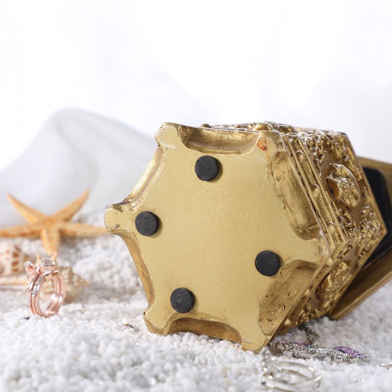 Vintage Halloween Skeleton Skull Jewelry Box Hexag... – Grandado