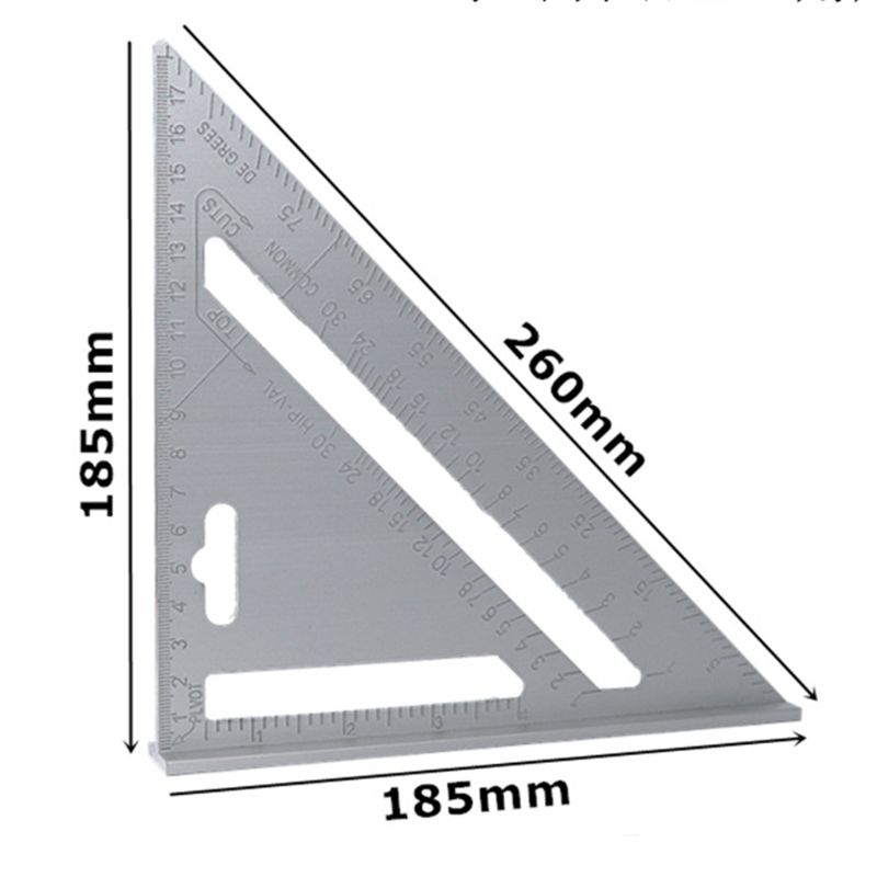 7inch Triangle Ruler Aluminum Alloy Angle Protract... – Grandado