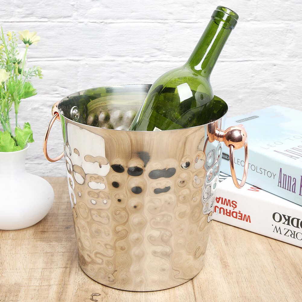 Champagne spand 3l bærbar rustfrit stål is spand c... – Grandado