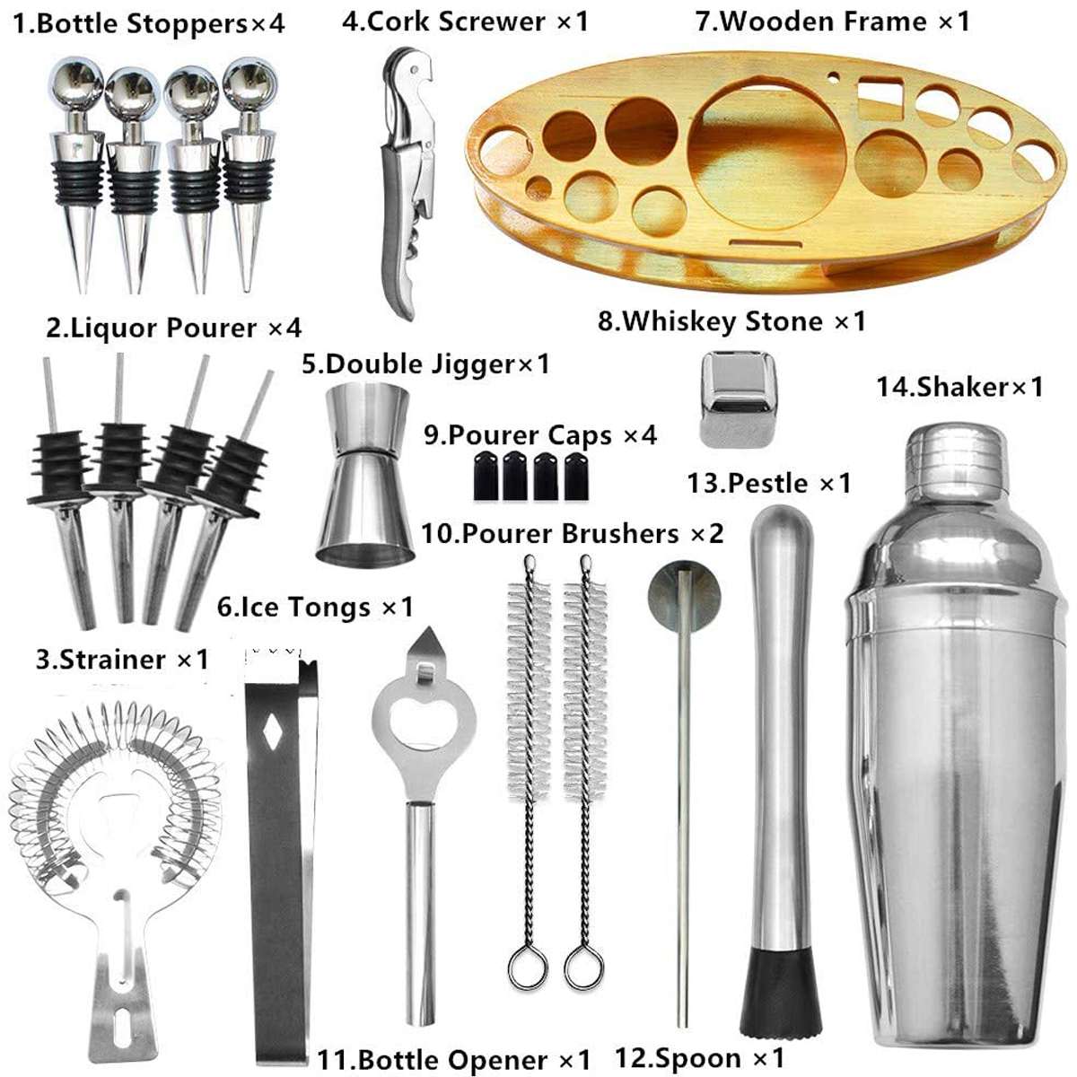 Barware Cocktail Shaker Bar Set cocktail making ki... – Vicedeal