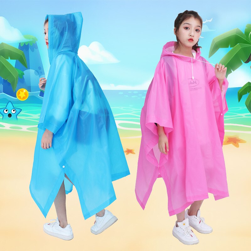Thickened Transparent Children Raincoat Hooded Cut... – Grandado