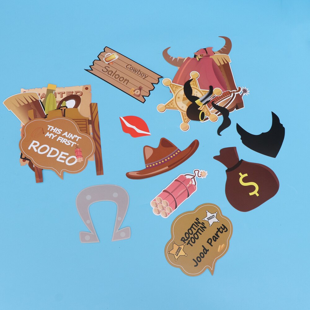 30pcs Cowboy Tribe Photo Props Paper Beard Decor P... – Grandado