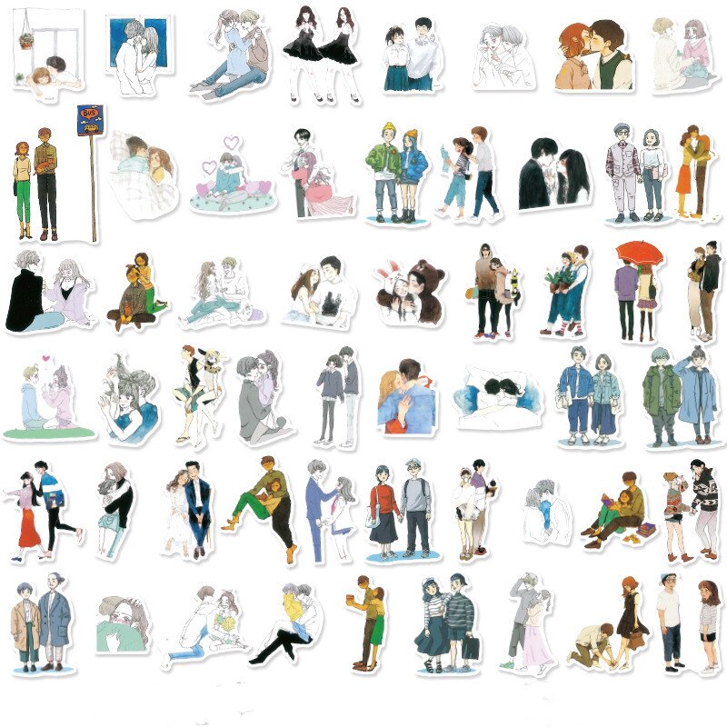 50pcs romantic love stickers, hand notes, stickers... – Grandado