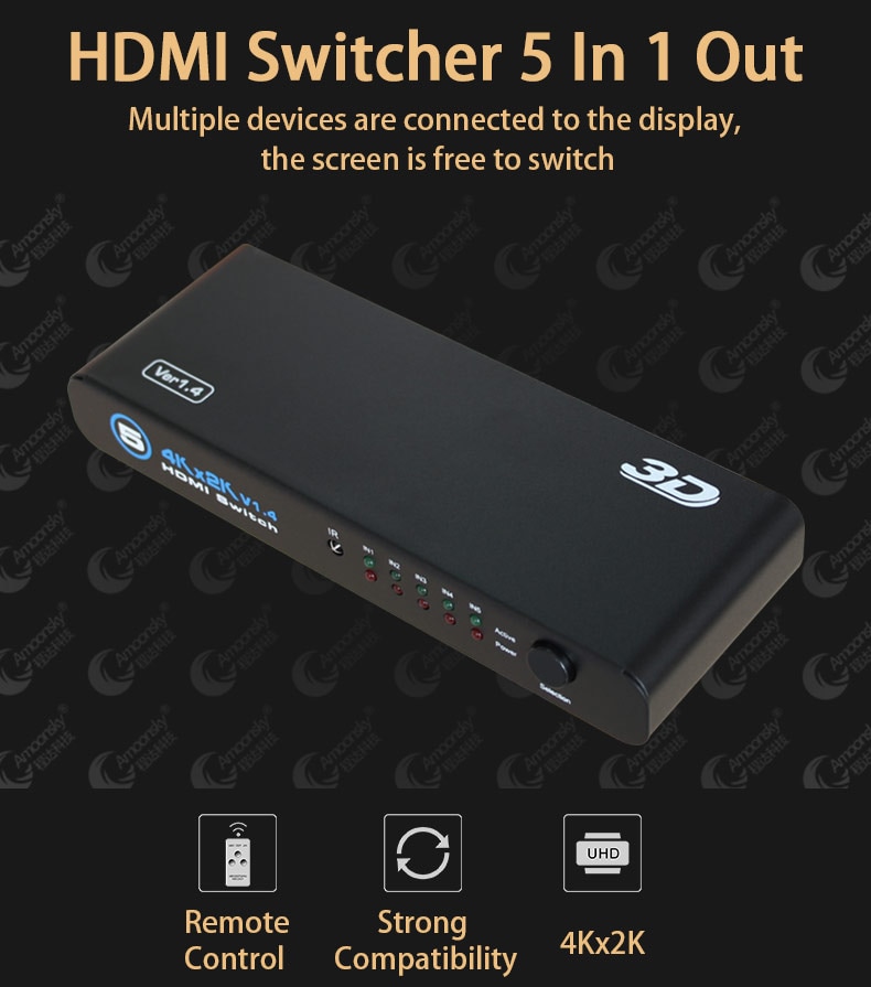 Hdmi Video Switcher Splitter Box Switcher 4K * 2K ... – Vicedeal