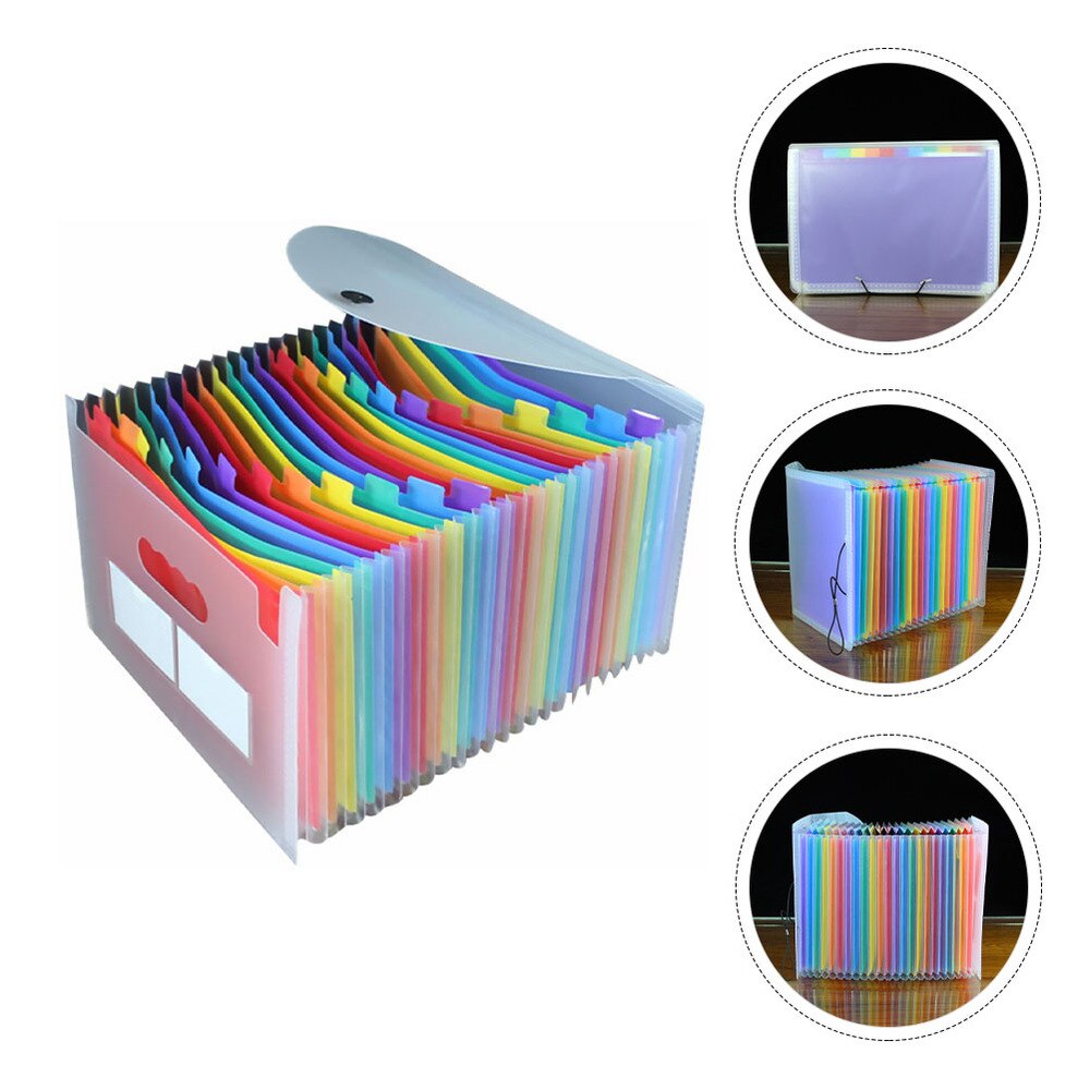 24 Pockets File Folder Rainbow Multi-Layer Folder ... – Grandado