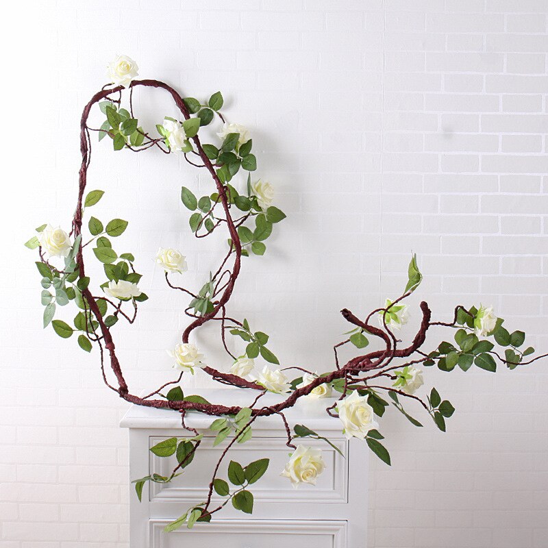 Rose Artificial Magnolia Flowers Vine Wreath Hangi... – Grandado