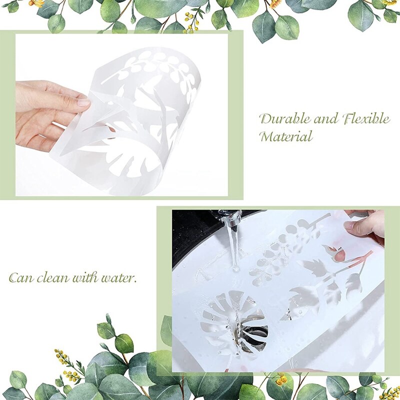 16 Pieces Leaves Stencil Reusable Sheet Painting S... – Grandado