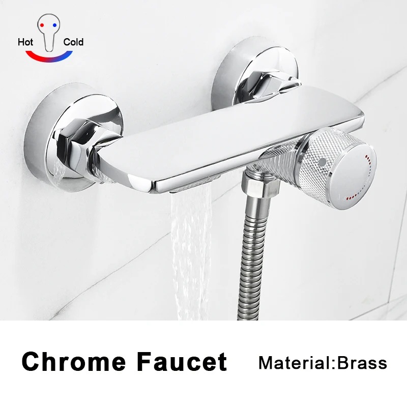 Gray Waterfall Bathtub Faucet With Hand Shower Bra... – Grandado