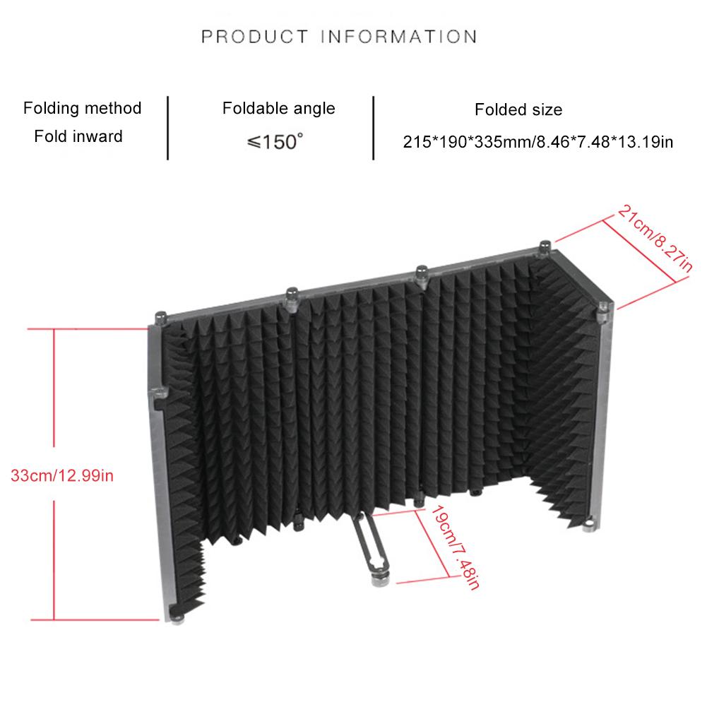 Studio Recording Microphone Isolation Shield Folda... – Grandado