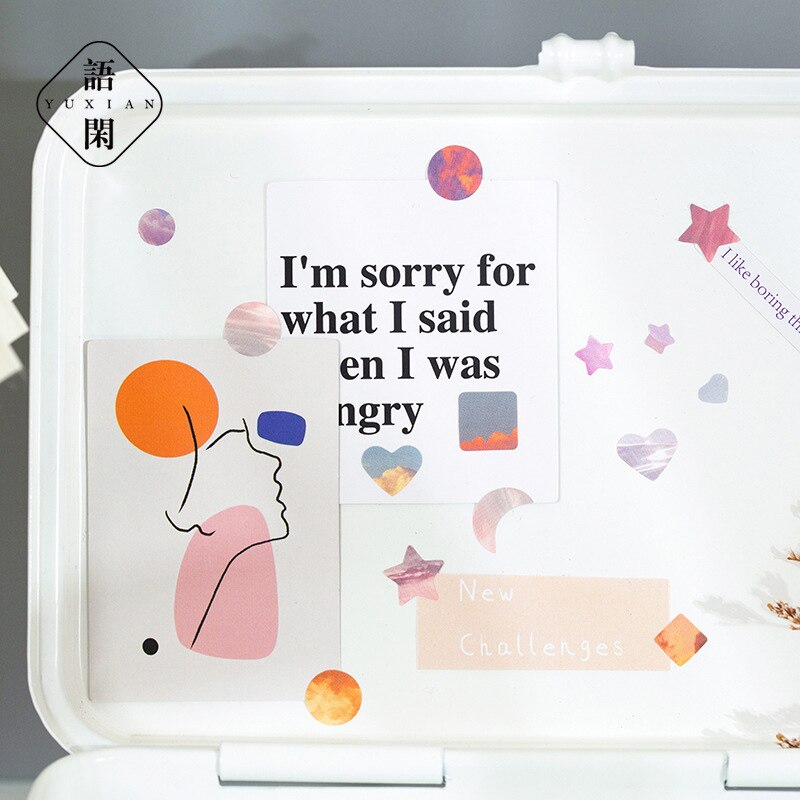 6 Sheets Colorful Cloud Deco Paper Sticker Decorat... – Grandado