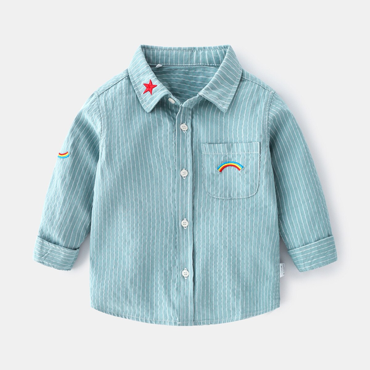 Kids Boys Shirts Casual Soft Cotton Long Sleeve St... – Vicedeal